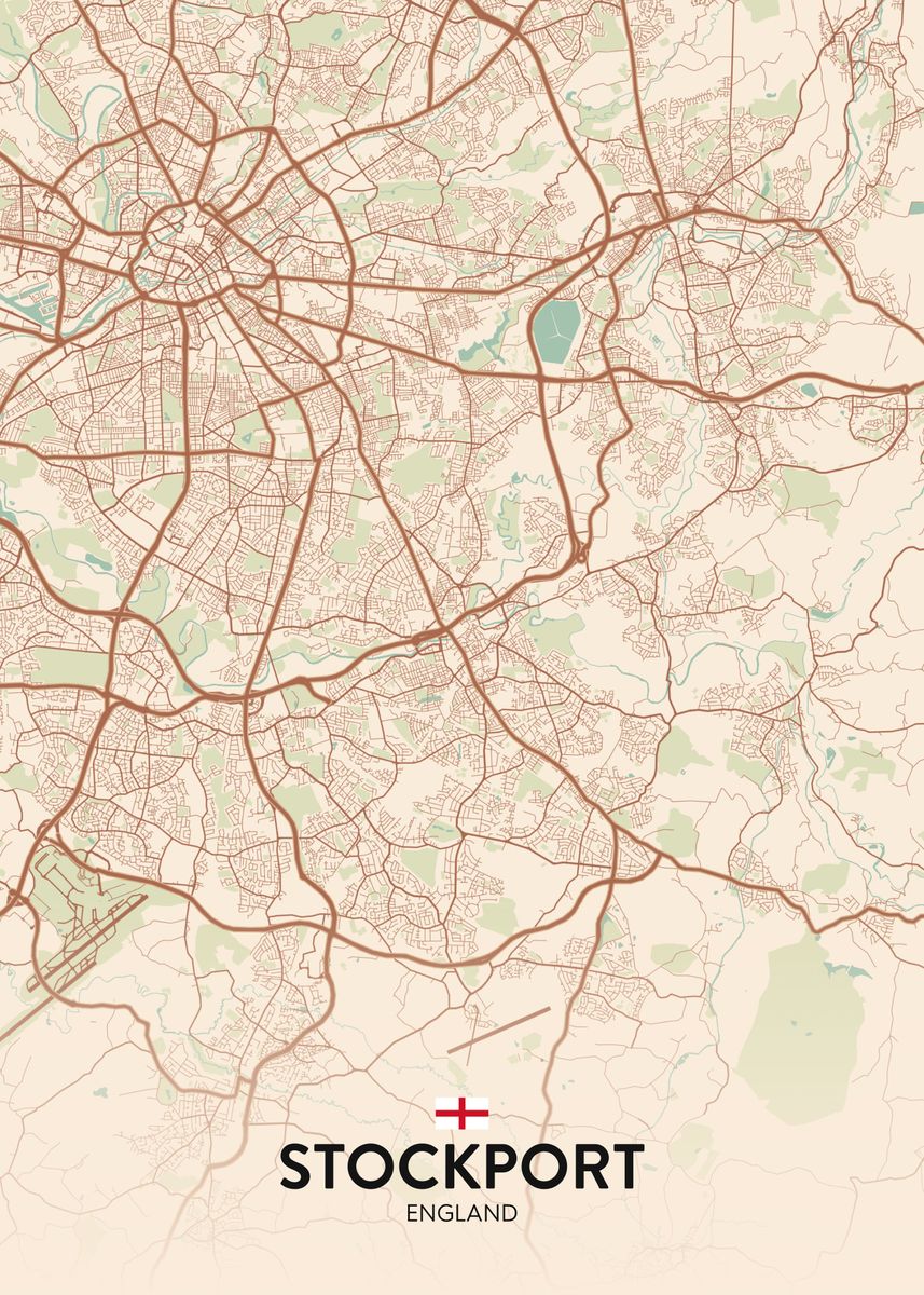 'Stockport UK' Poster, picture, metal print, paint by IMR Designs ...