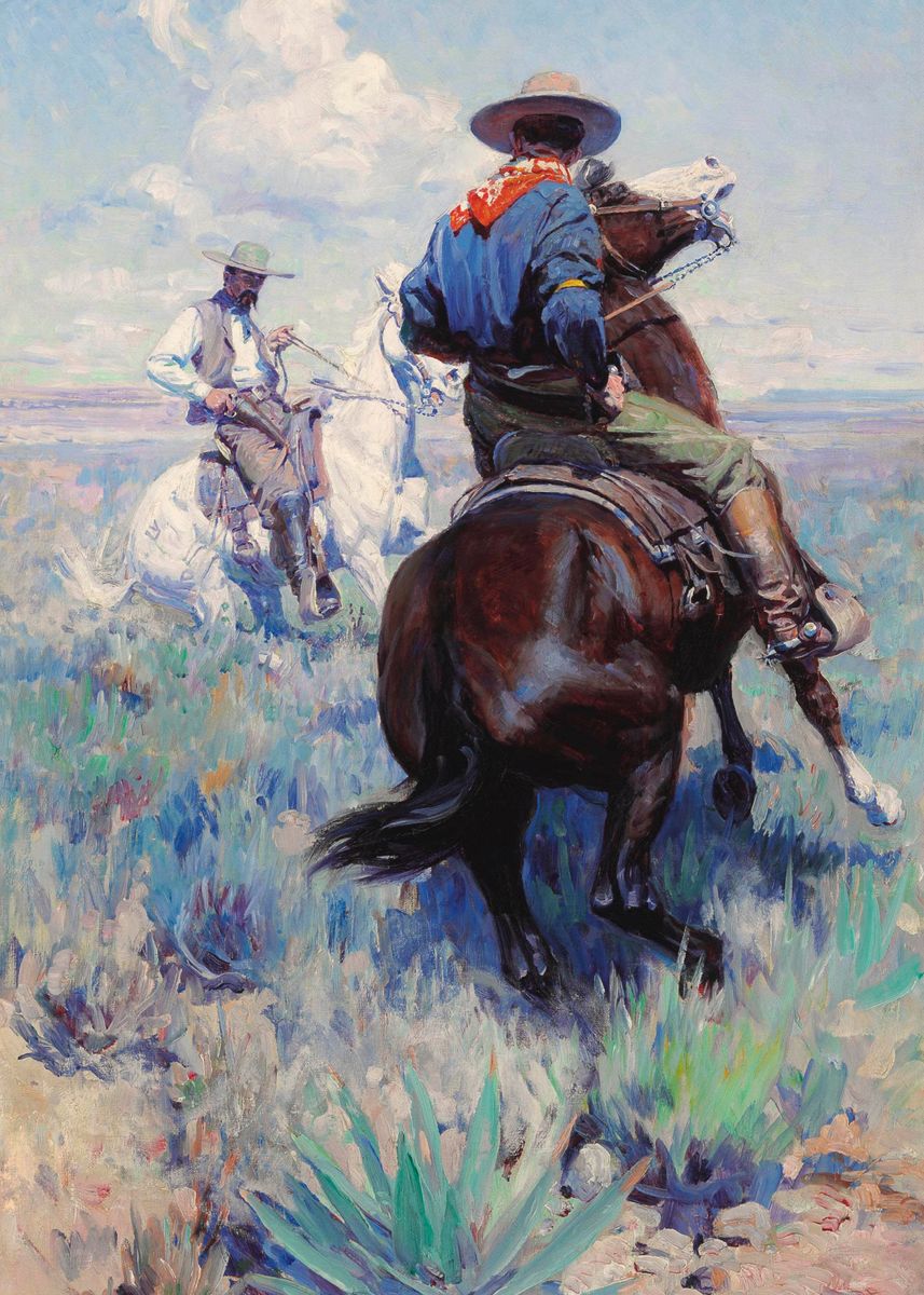 'Cowboy Duel In Desert' Poster, picture, metal print, paint by Makanaki ...