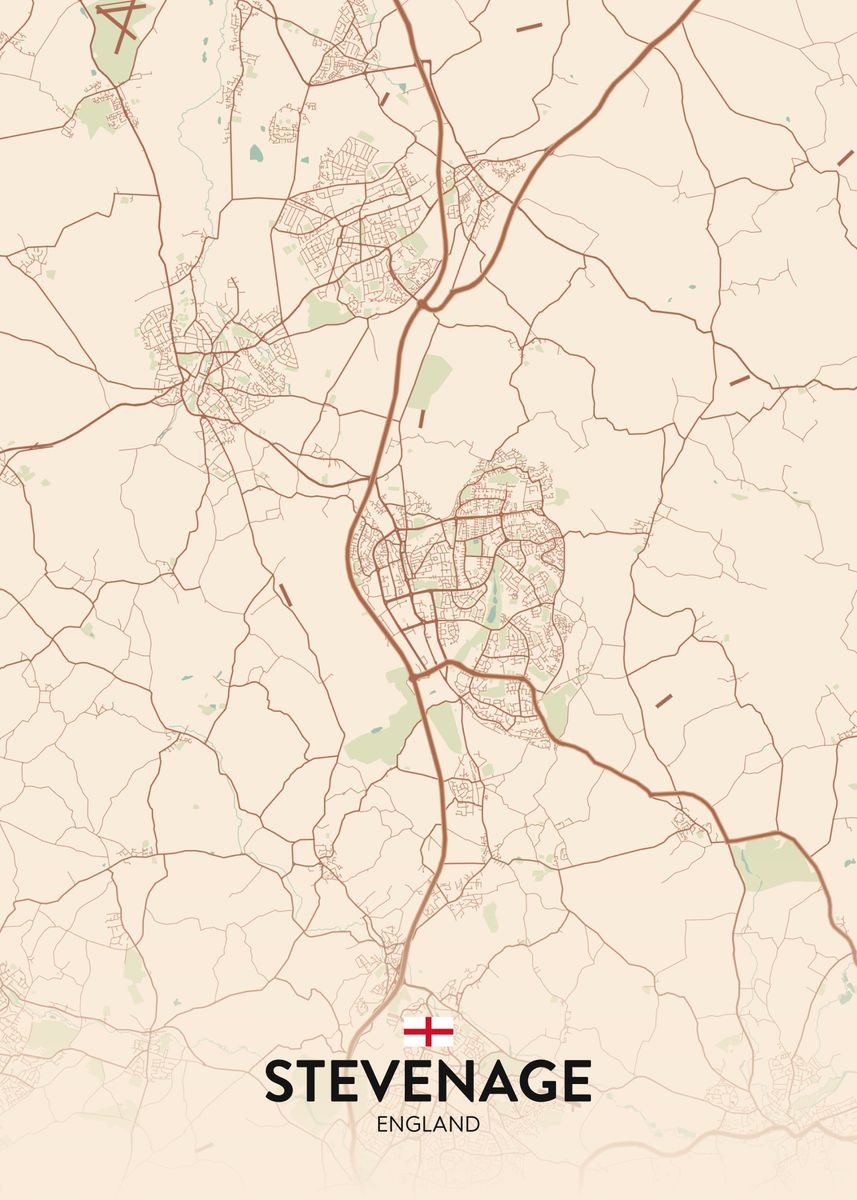 'Stevenage UK' Poster, picture, metal print, paint by IMR Designs ...