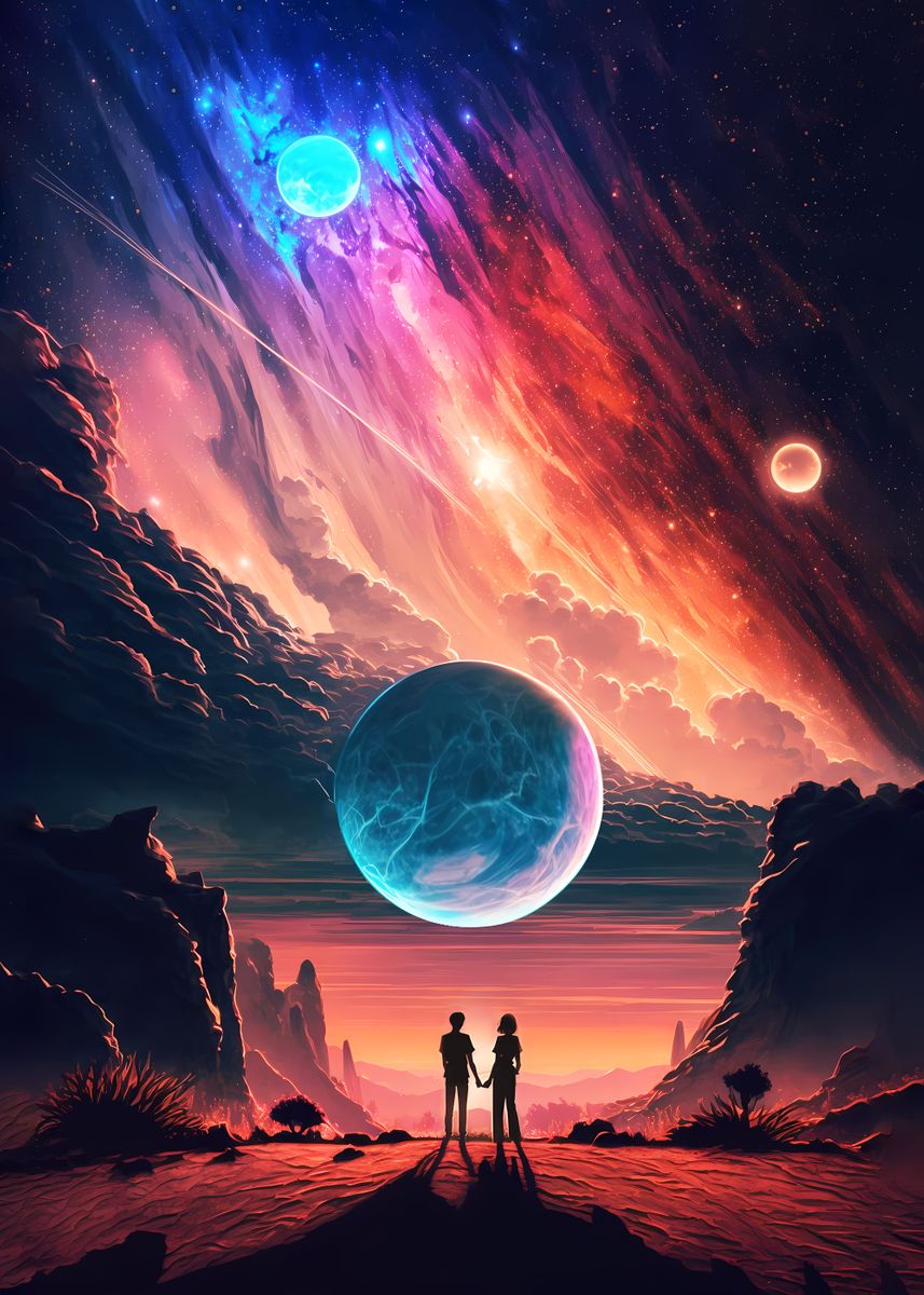 'Ethereal Love Landscape' Poster, picture, metal print, paint by Luong ...