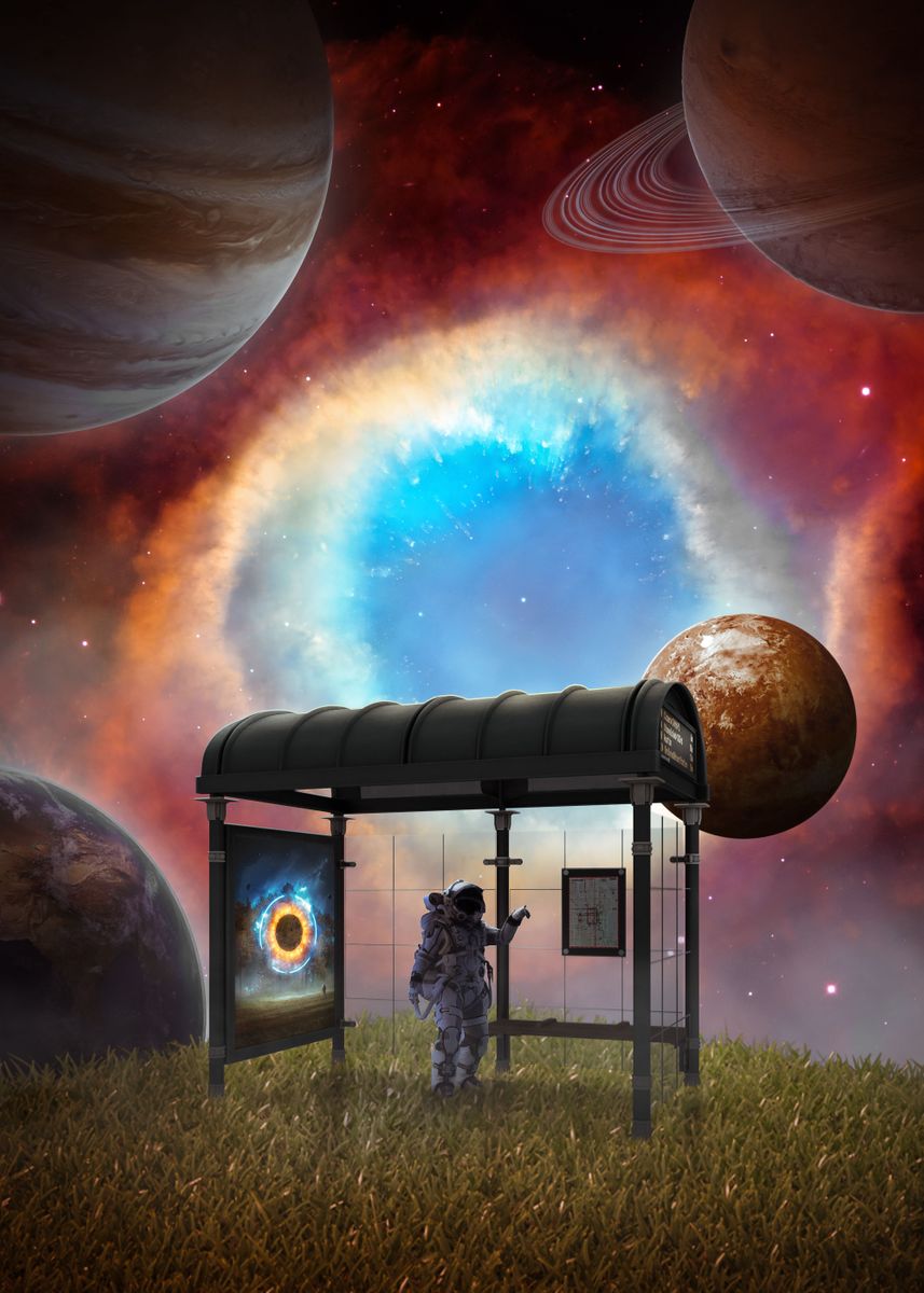 'Space Bus Stop' Poster, picture, metal print, paint by Iamtripsy ...