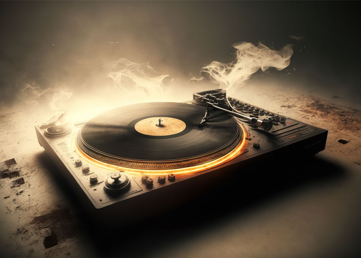 'Vinyl record playing music' Poster by lauren akaety | Displate