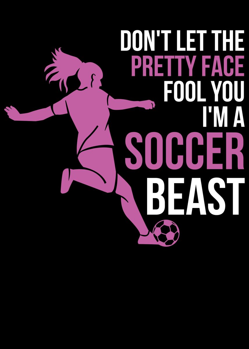 'Soccer Beast' Poster, picture, metal print, paint by CatRobot | Displate