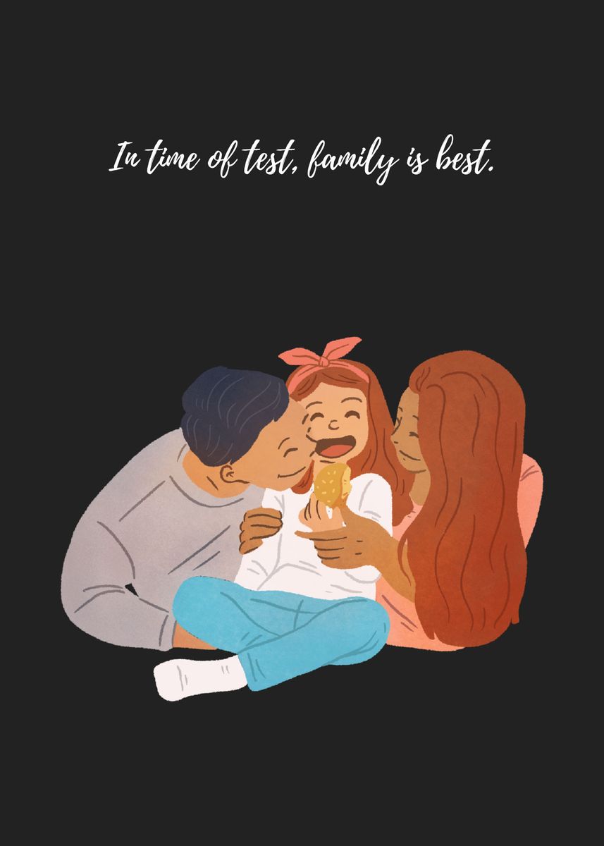 'Family is best' Poster, picture, metal print, paint by Simply Artwork ...