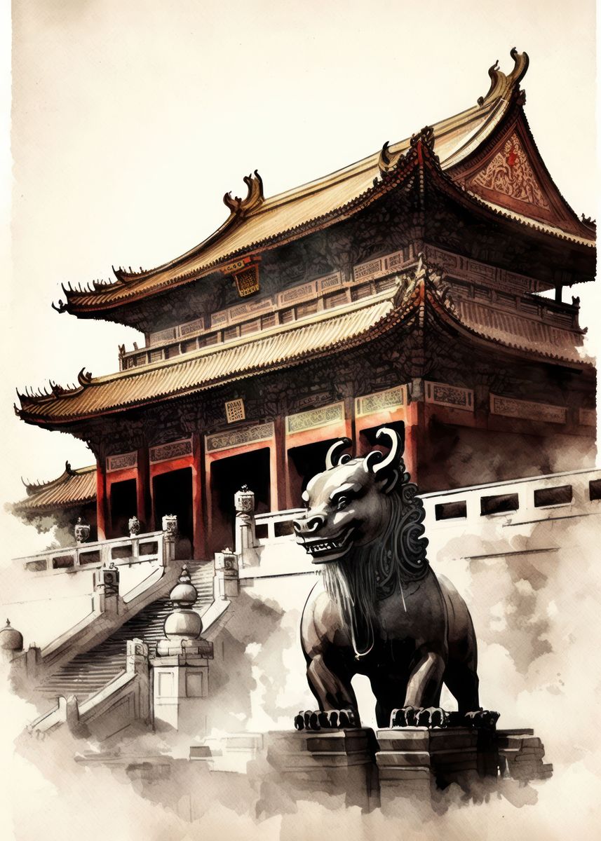 'The Forbidden City China' Poster by Usama Design | Displate