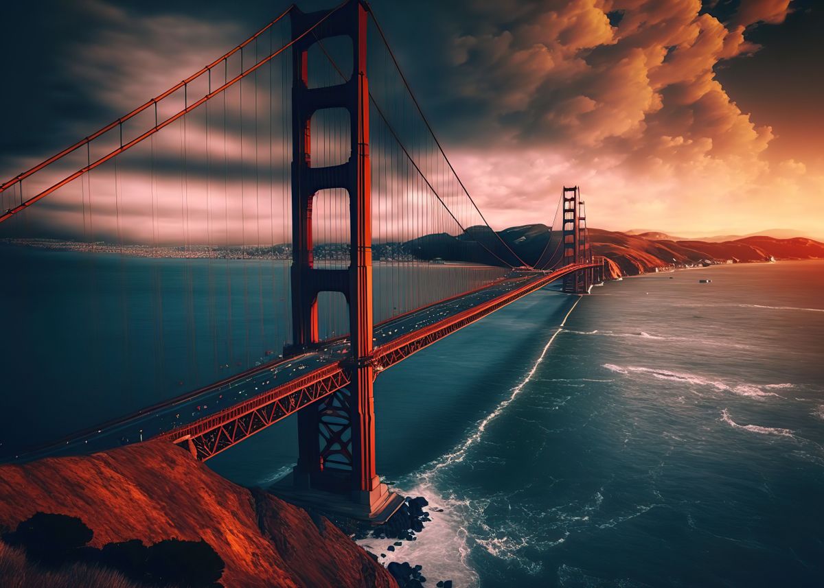 'Golden Gate Bridge' Poster by paxtonronalda | Displate