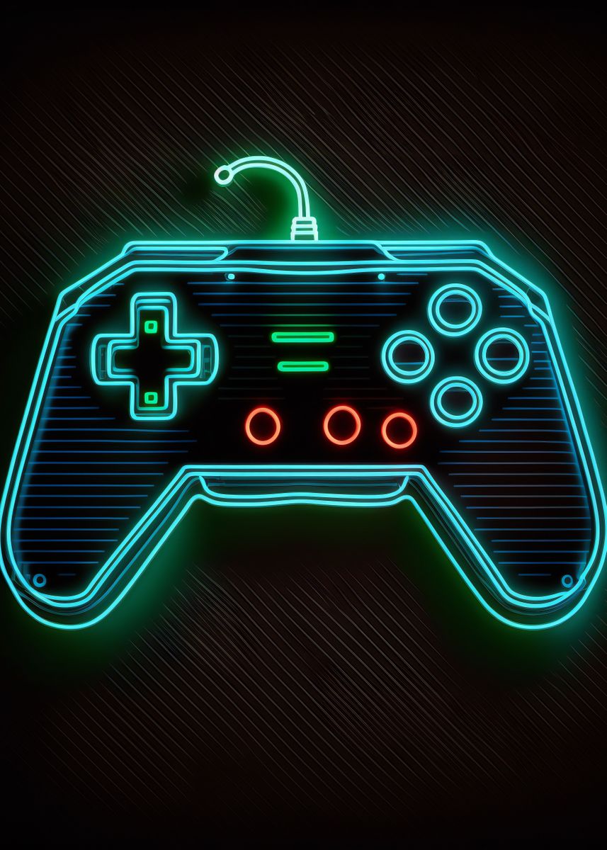 'Neon gaming' Poster, picture, metal print, paint by Powerful Words ...