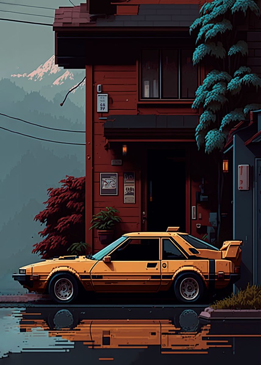 '70s Car Pixelated' Poster, picture, metal print, paint by OhadOron ...