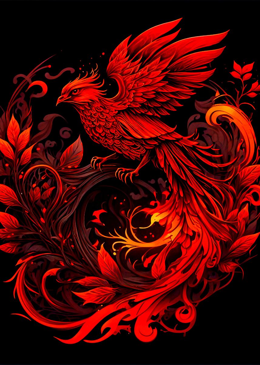'Phoenix' Poster, picture, metal print, paint by Anie Nesta | Displate