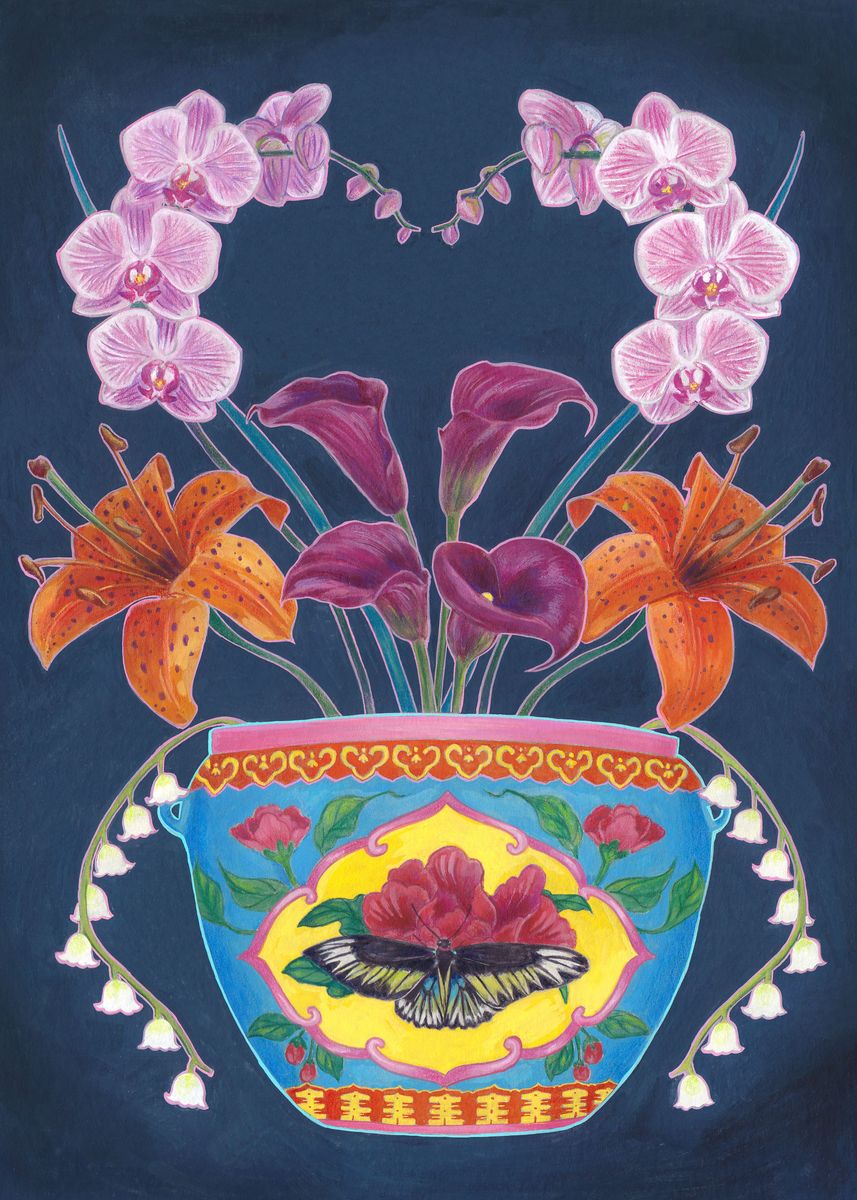 'Peranakan Orchid' Poster, picture, metal print, paint by Hsieying ...
