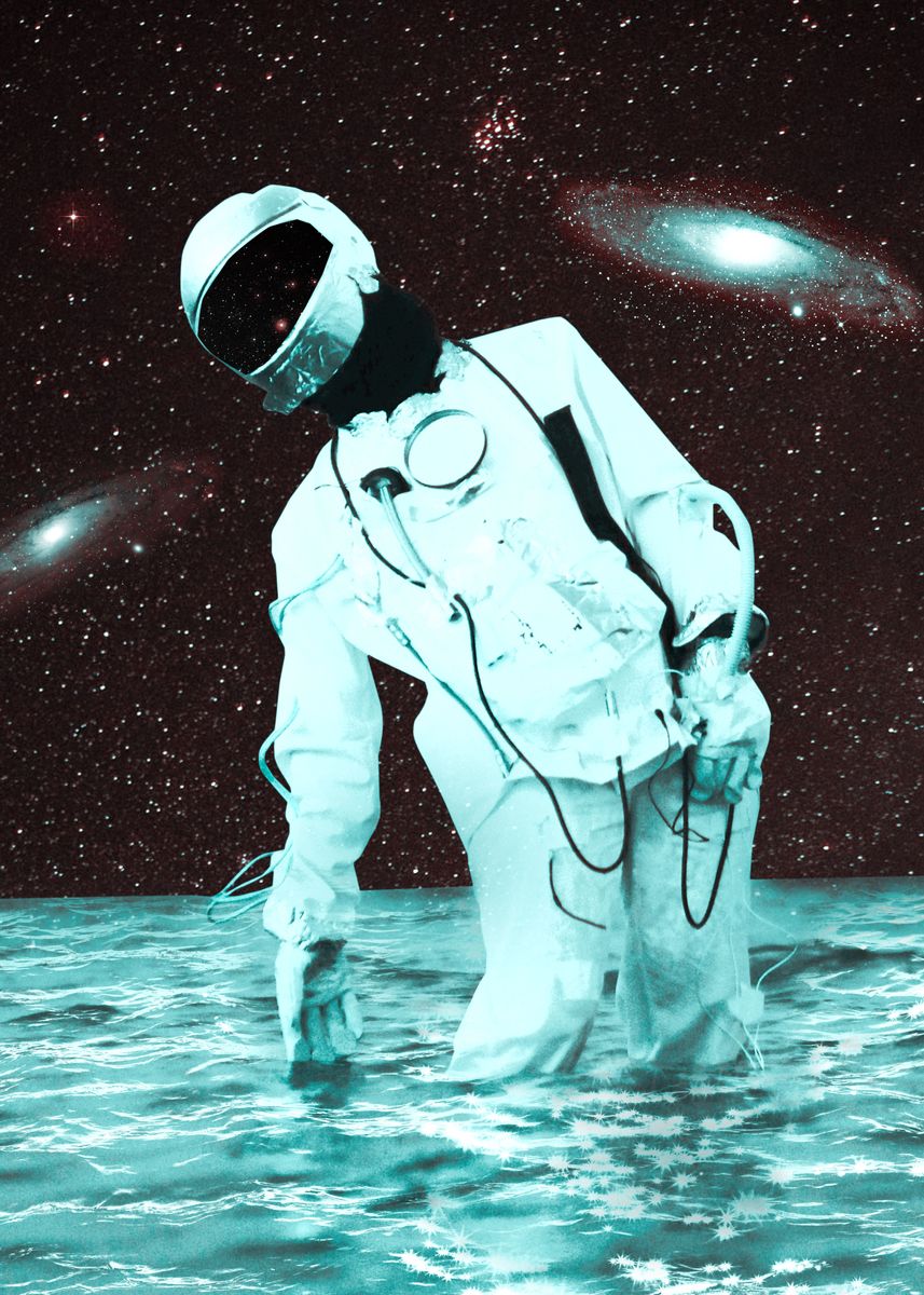 'Astronaut in the sea' Poster, picture, metal print, paint by Yasmine ...