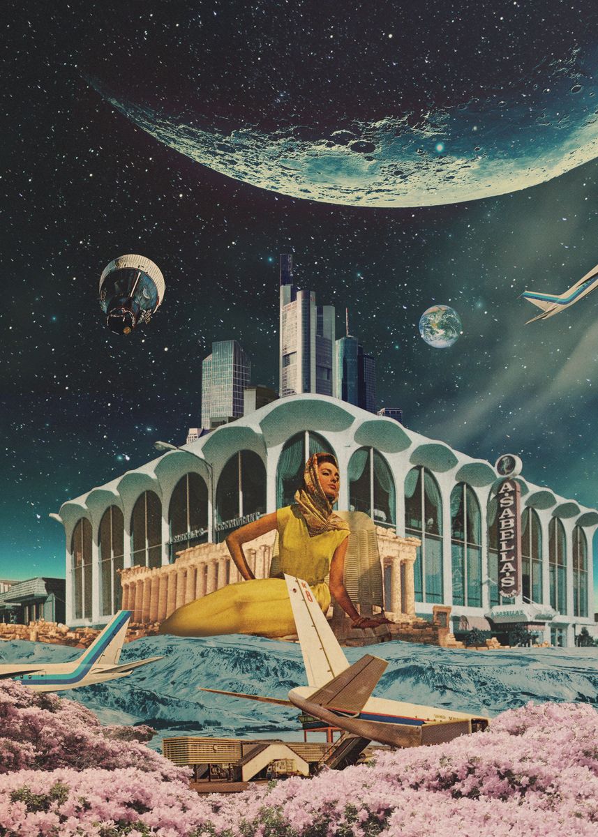 'a Postcard from year 2345' Poster, picture, metal print, paint by ...