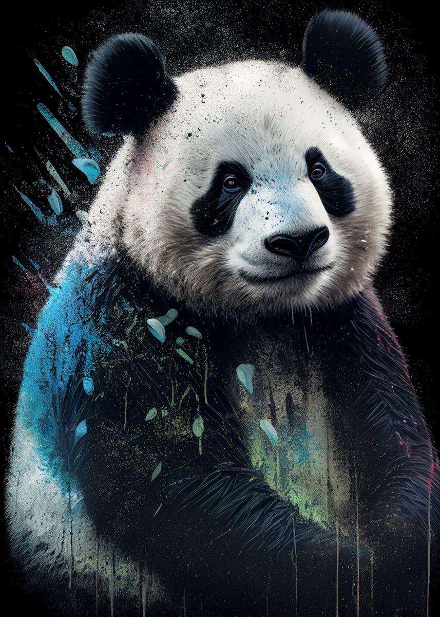 'Cute Panda Bear' Poster, picture, metal print, paint by CBrook | Displate