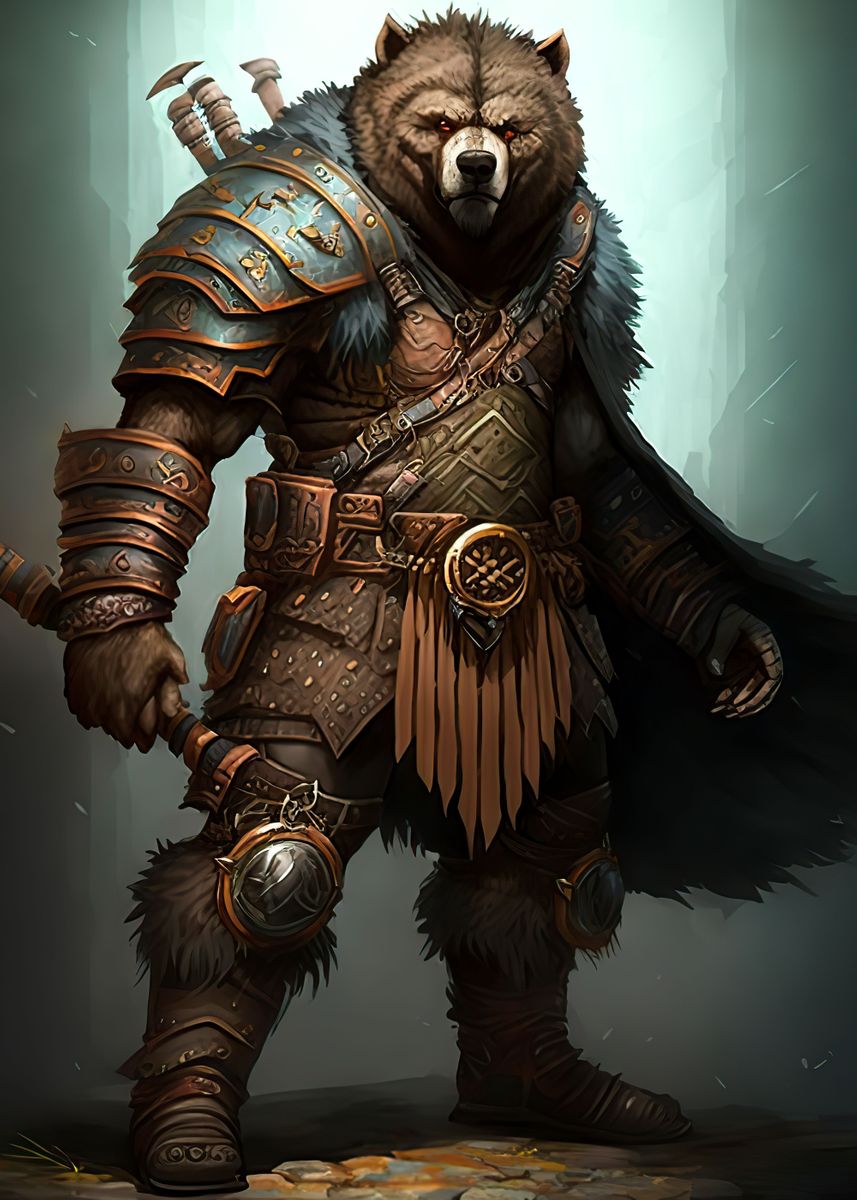 'Bear warior ' Poster, picture, metal print, paint by Sohail Rees ...