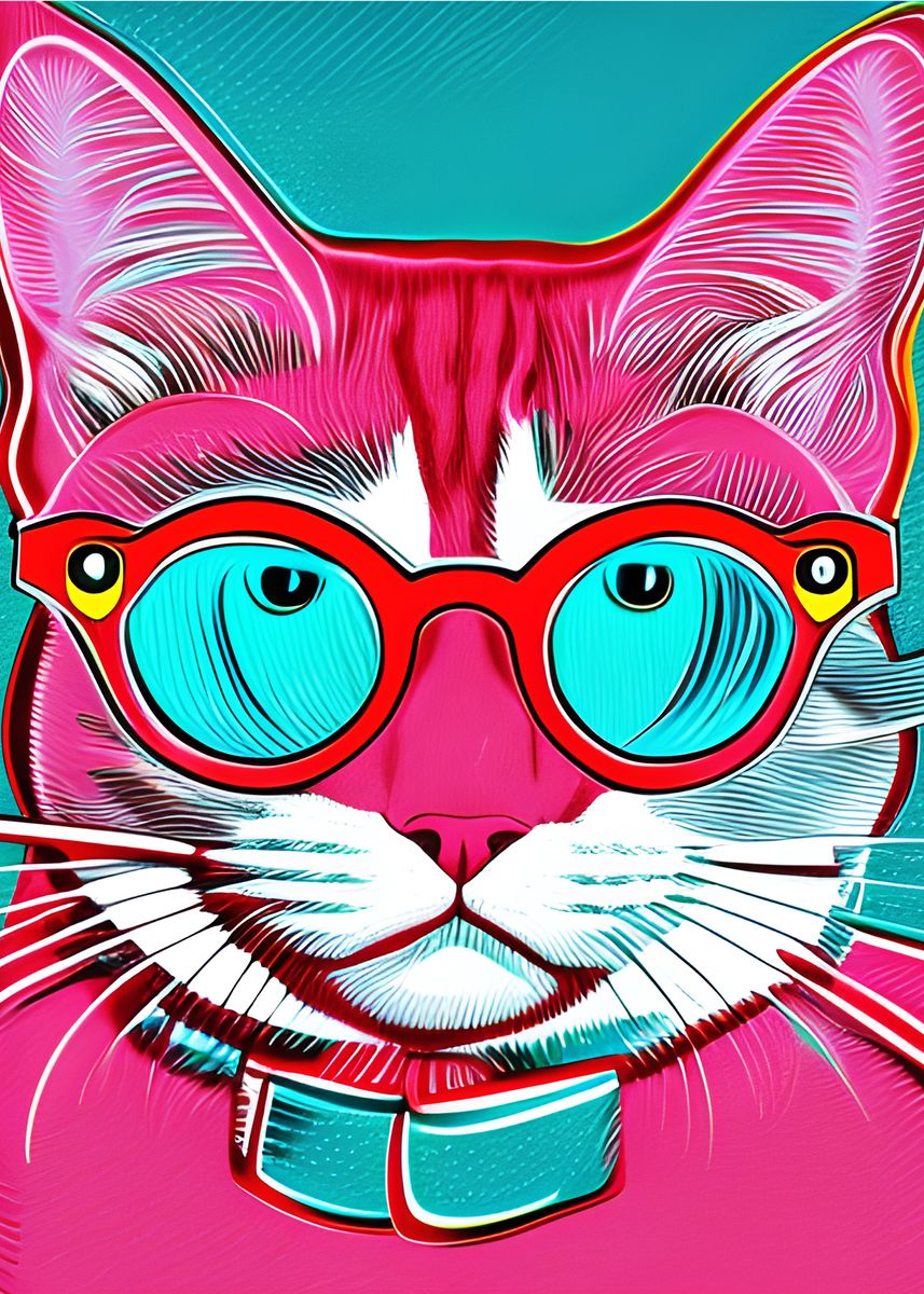 'Catty Pop' Poster, picture, metal print, paint by Creative Design ...