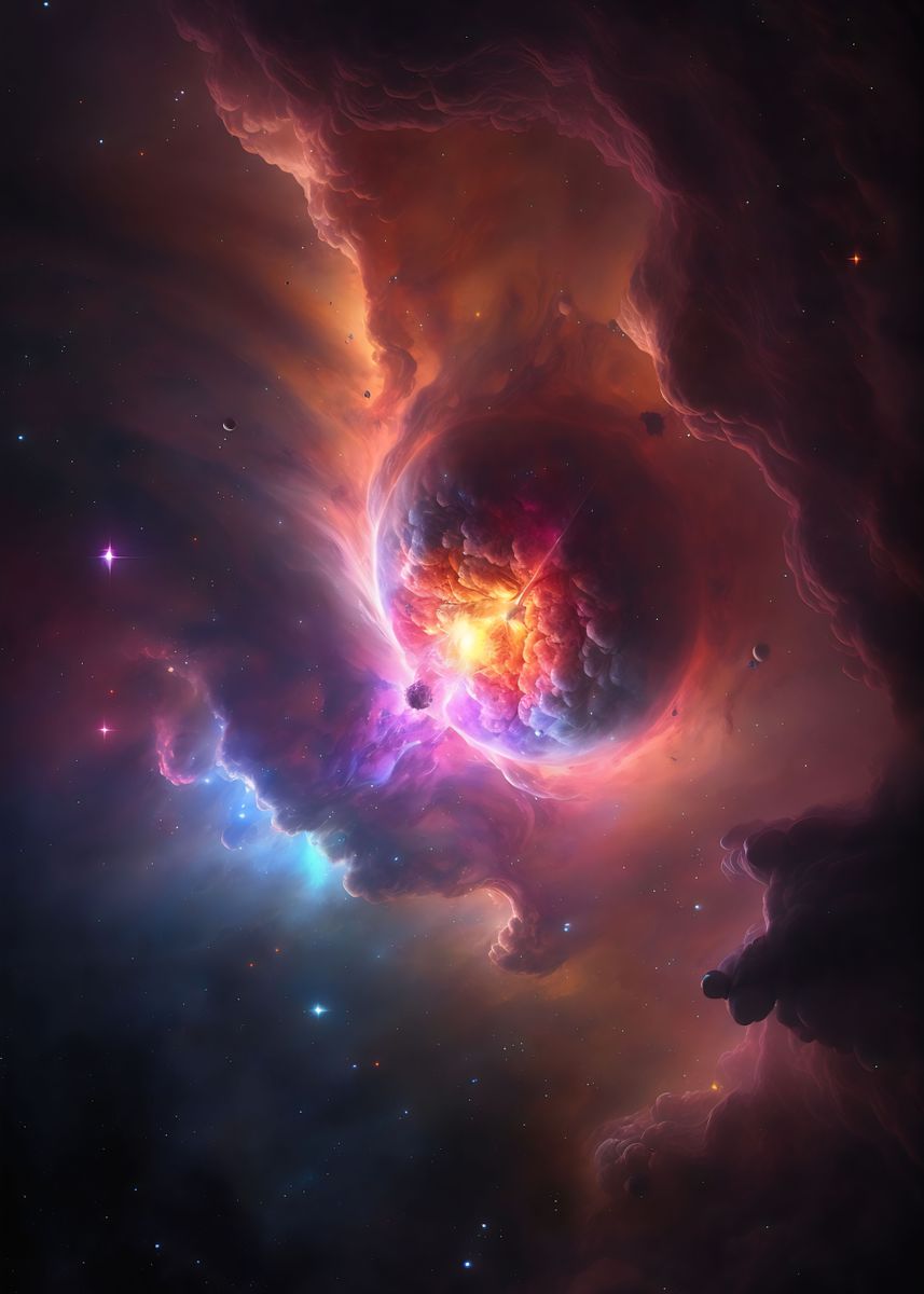 'Planet implosion' Poster, picture, metal print, paint by Nathan Ponty ...