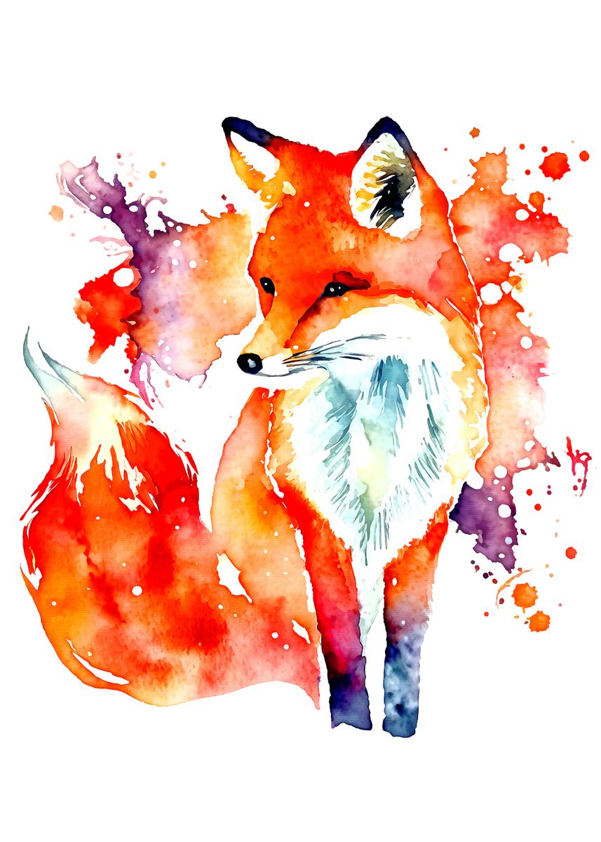'Fox' Poster, picture, metal print, paint by set more | Displate