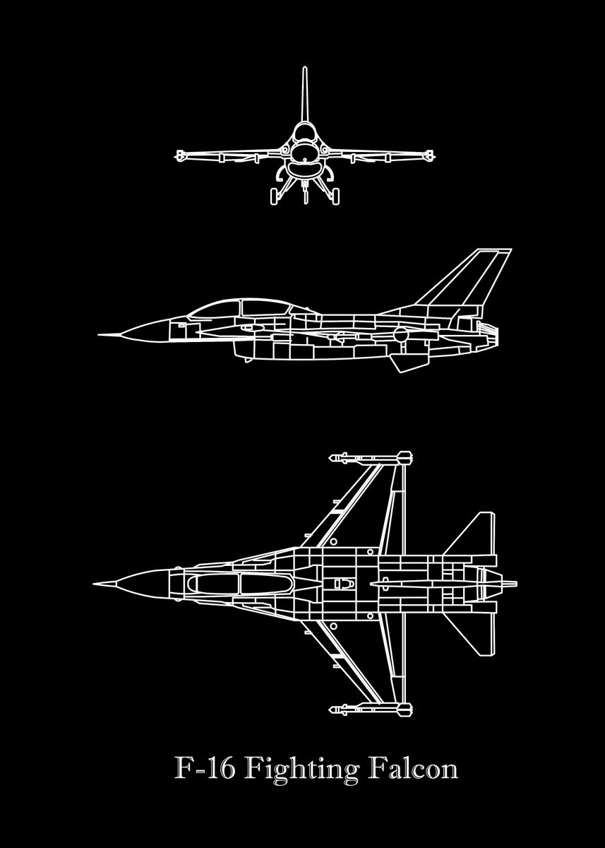 'F16 Fighting Falcon' Poster, picture, metal print, paint by shiner ...