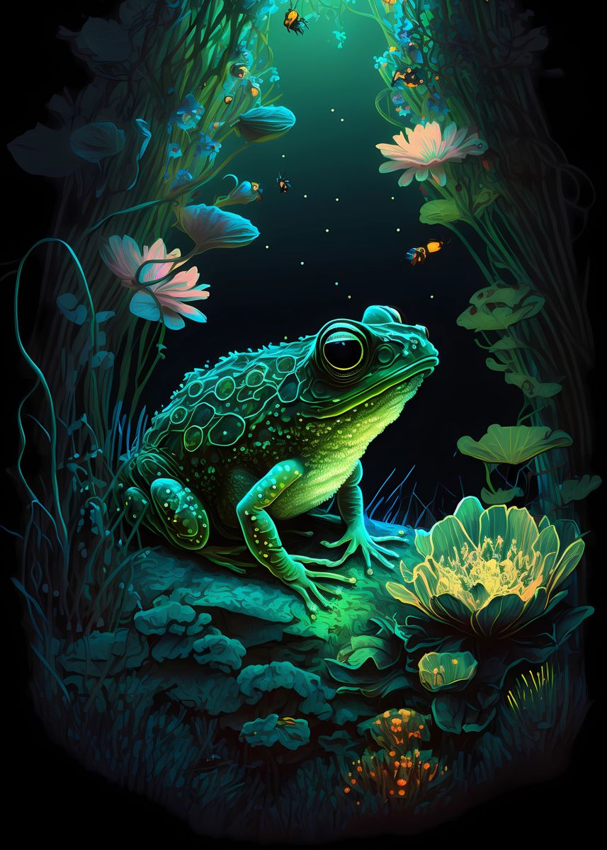 'Mythical Frog' Poster, picture, metal print, paint by Leah Decor ...