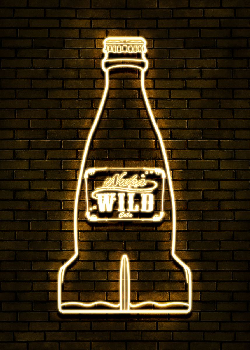 'Cola Wild Neon' Poster, picture, metal print, paint by Fallout | Displate