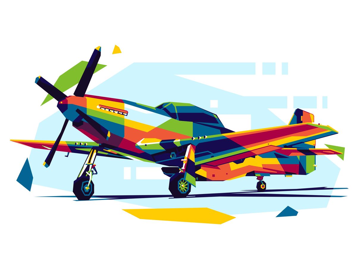'P51 Mustang Top Gun' Poster by Lintang Wicaksono | Displate