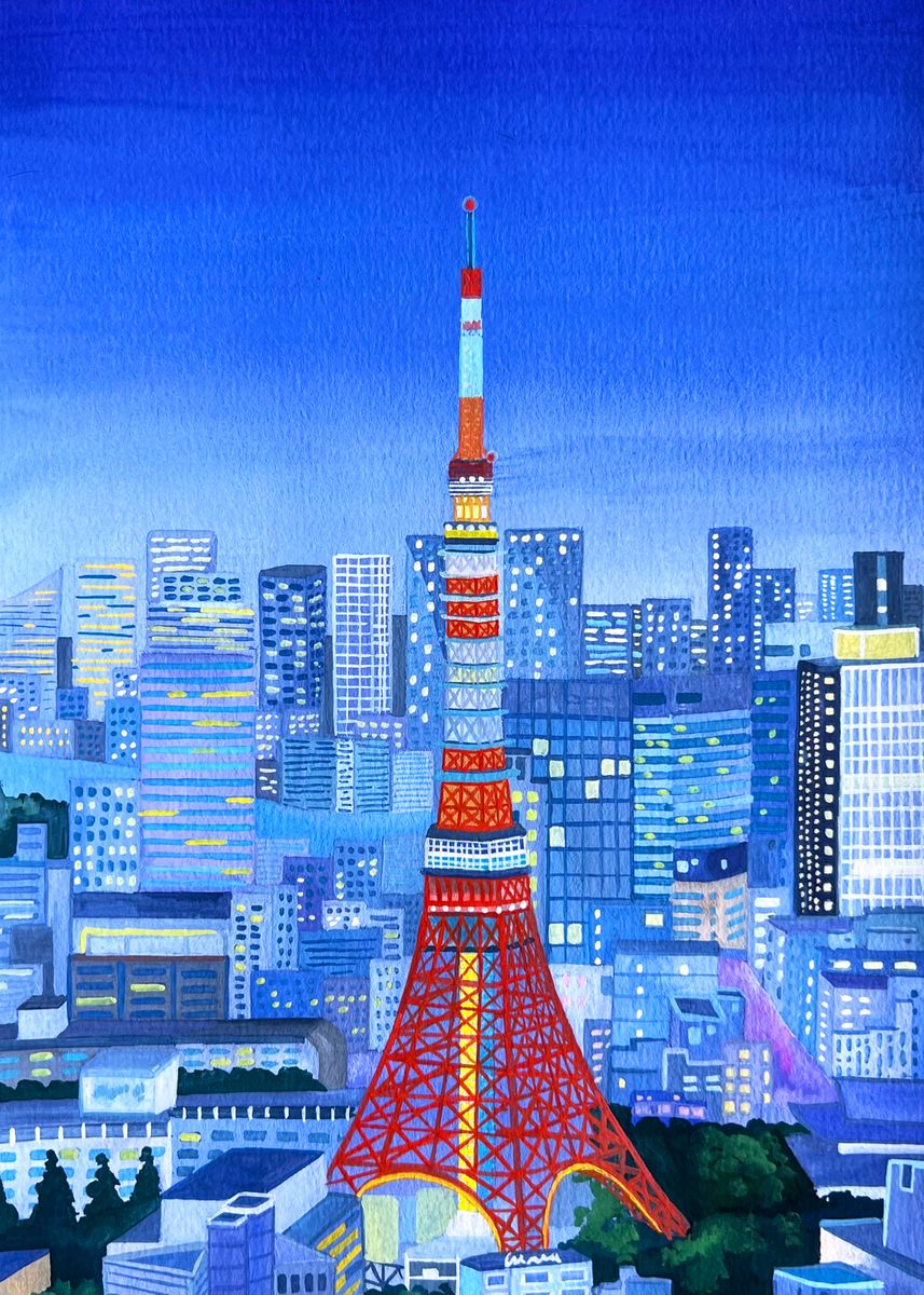 'Tokyo tower' Poster by Solveig Sauvage | Displate