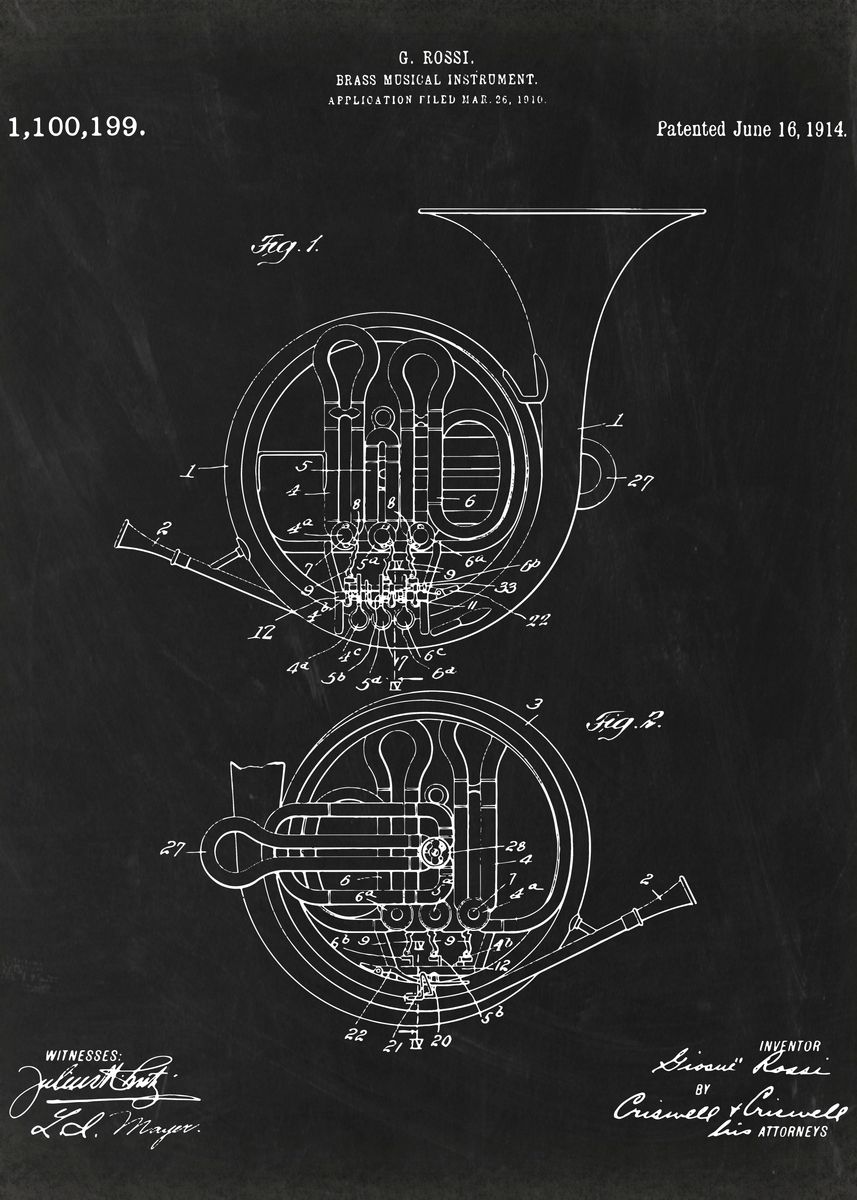 'Brass Musical Instrument ' Poster, picture, metal print, paint by ...