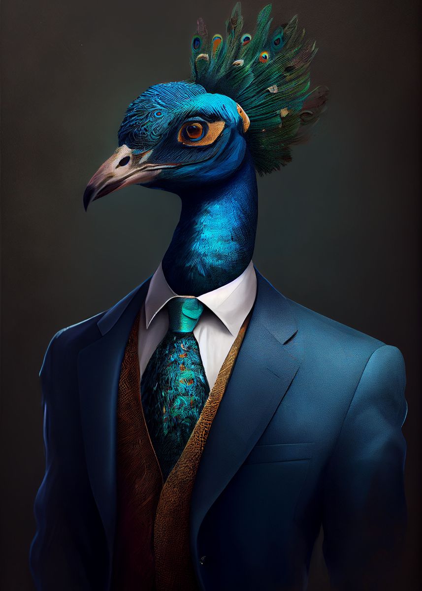 'Peacock Suit' Poster, picture, metal print, paint by DecoyDesign ...