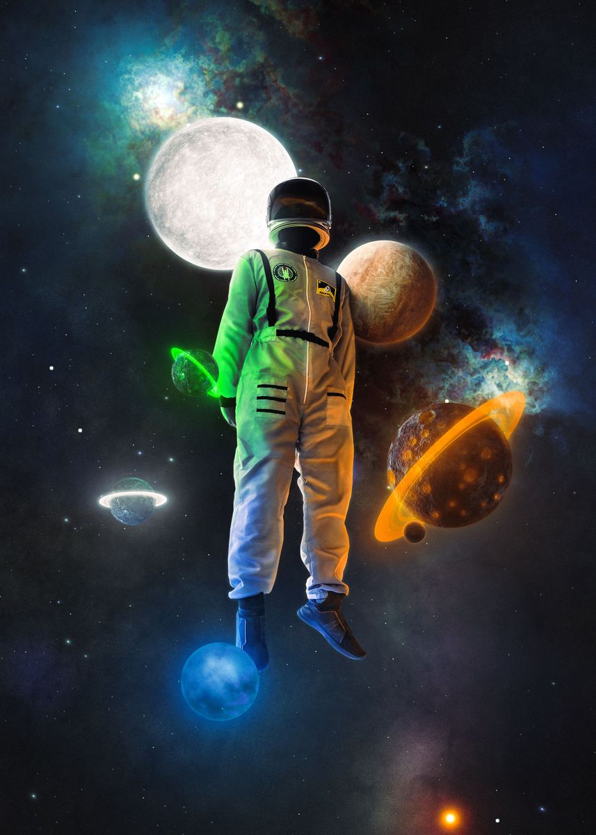 'Fancy Astronaut' Poster, picture, metal print, paint by Mando ...