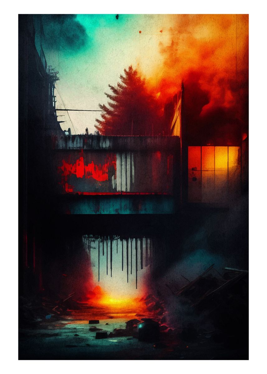 'home dark' Poster, picture, metal print, paint by retno triningsih ...