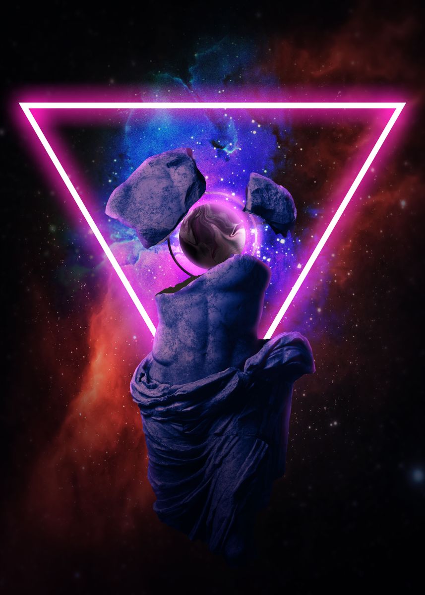 'Greek Statue Vaporwave' Poster by Atanas Popovski | Displate