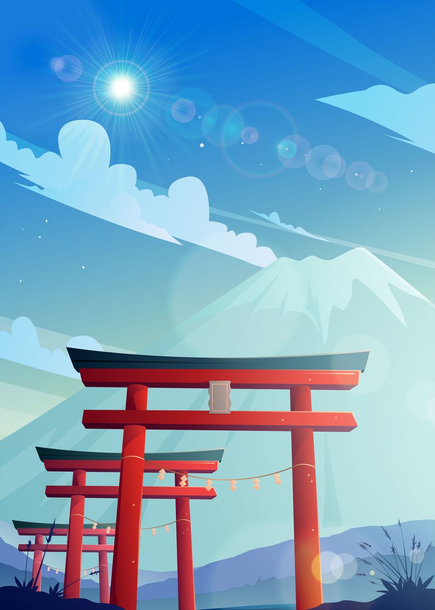 'Stylized japanese nature' Poster by YushiXVI | Displate