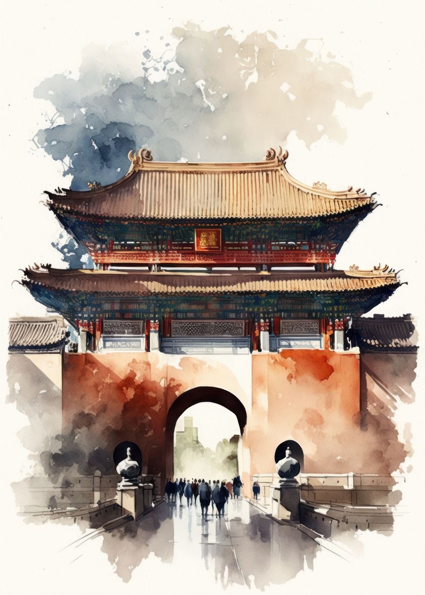 'The Forbidden City China' Poster, picture, metal print, paint by Usama ...