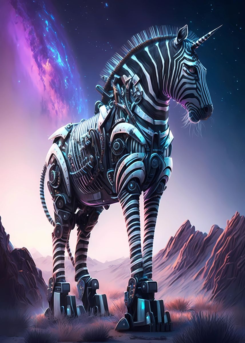 'Zebra Mythology' Poster, picture, metal print, paint by Frances ...