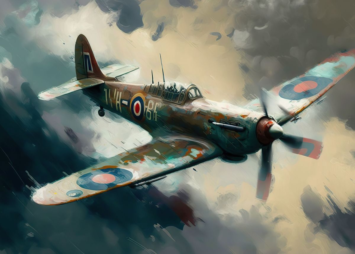 'War plane watercolor' Poster by Raheel Hollis | Displate