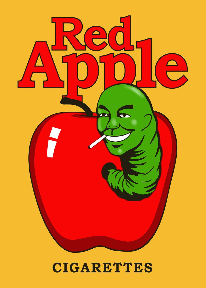 'Red Apple Cigarettes' Poster, picture, metal print, paint by Arts N ...