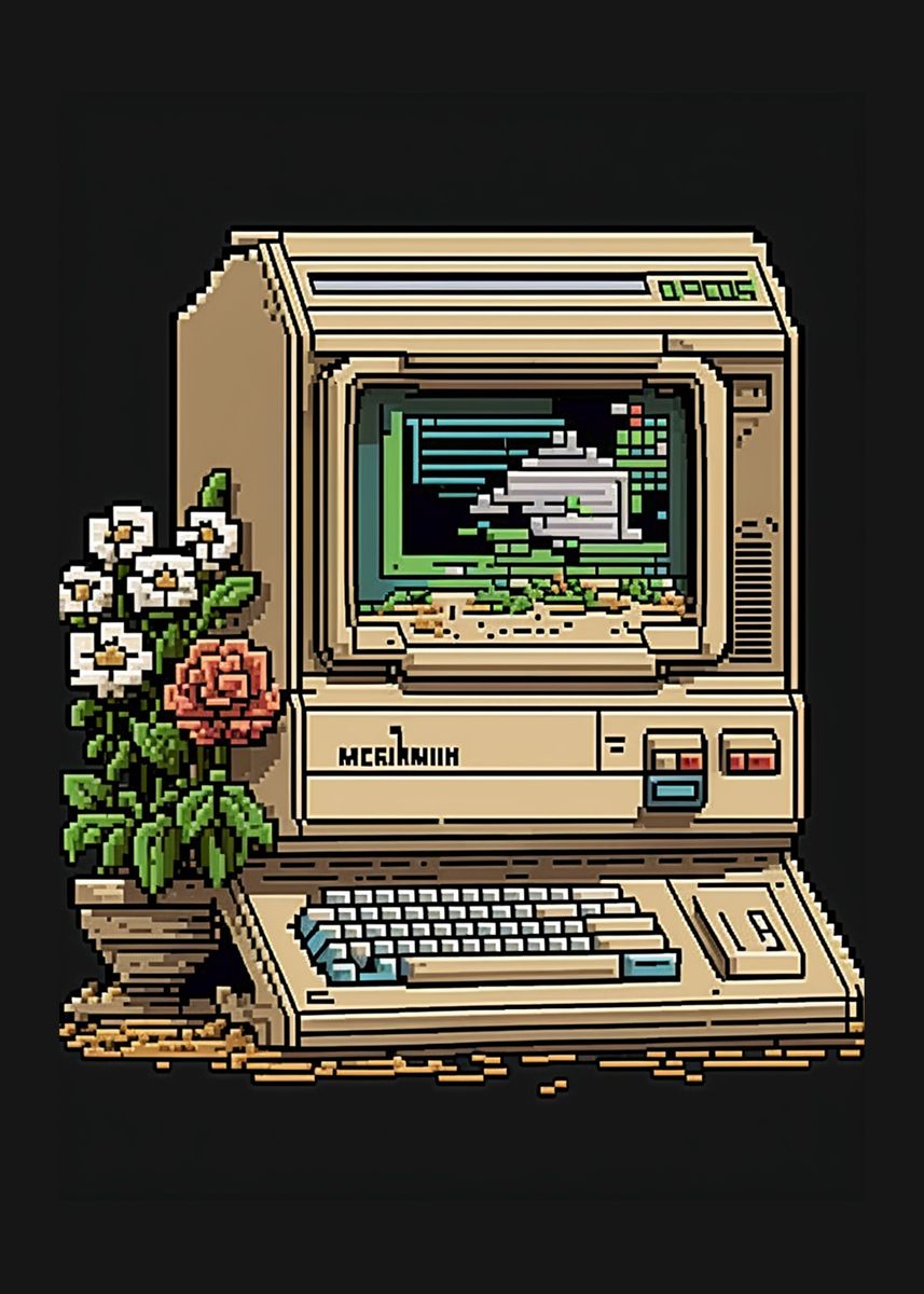 'Old PC station' Poster, picture, metal print, paint by OhadOron | Displate