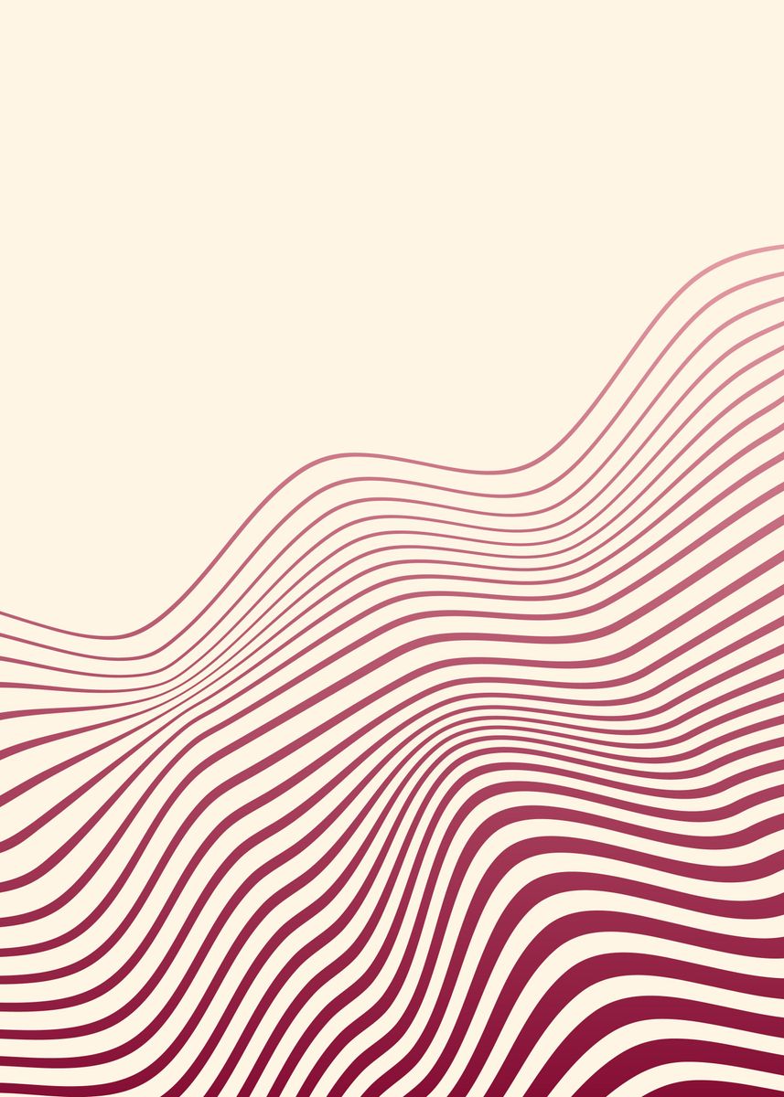 'Abstract Line Wave Maroon' Poster, picture, metal print, paint by ...
