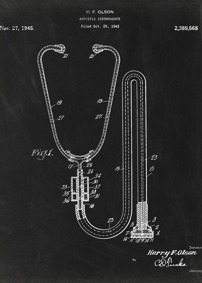 'Acoustic Stethoscope ' Poster by Cristina Romero | Displate