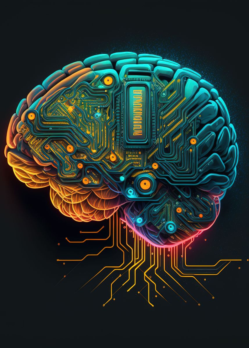 'Human Brain' Poster, picture, metal print, paint by NeoRowe | Displate