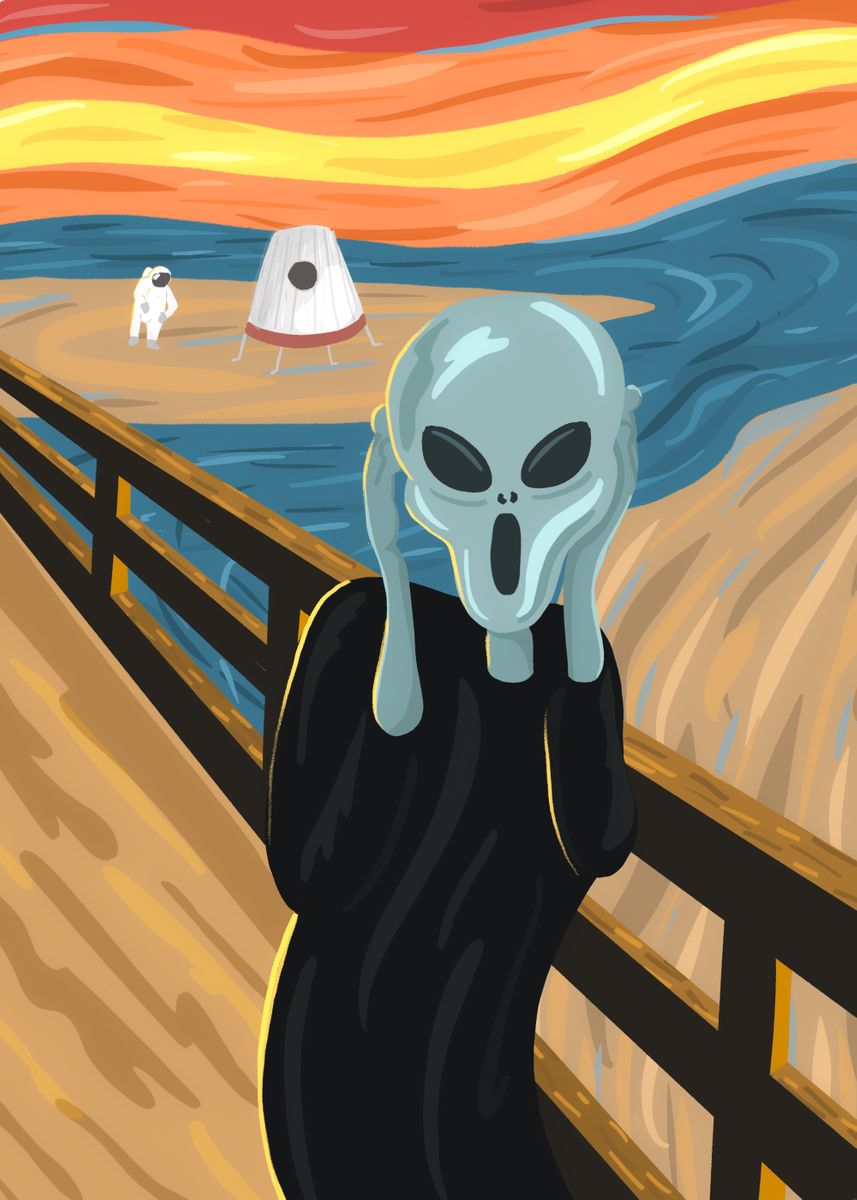 'Alien Scream' Poster, picture, metal print, paint by NIZAM KHAN | Displate
