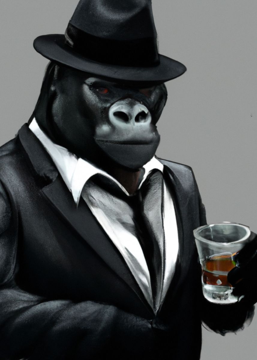 'Mafia Gorilla' Poster, picture, metal print, paint by PosterSuite ...