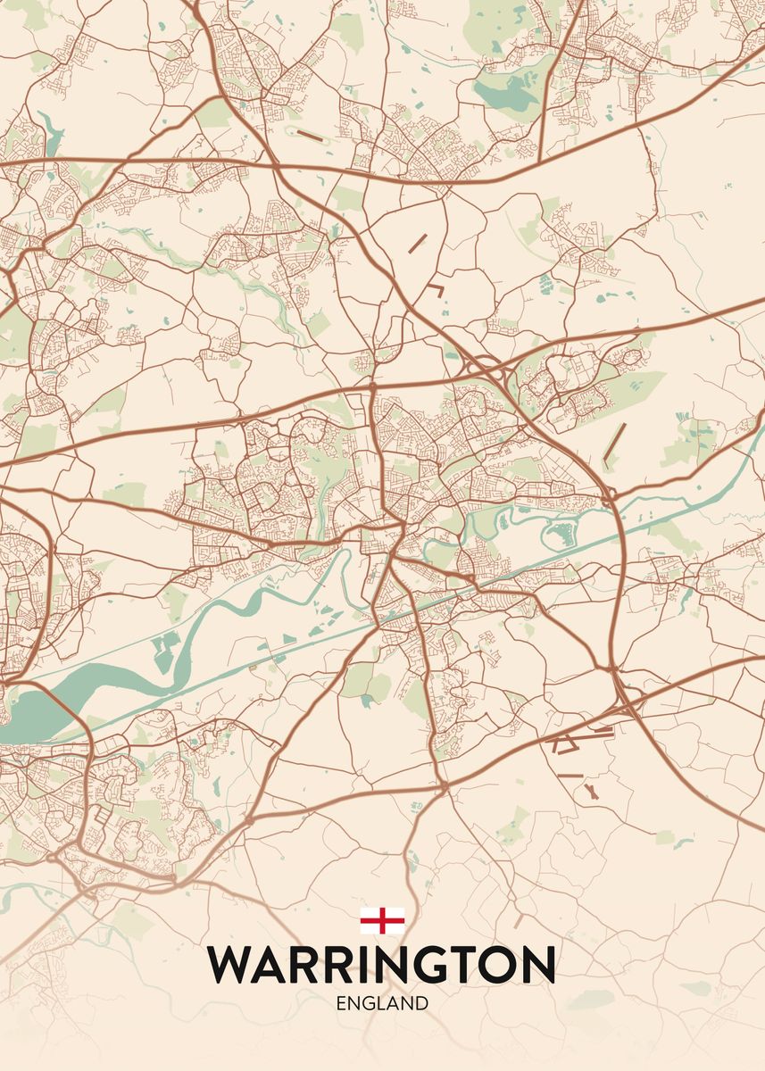 'Warrington UK' Poster, picture, metal print, paint by IMR Designs ...