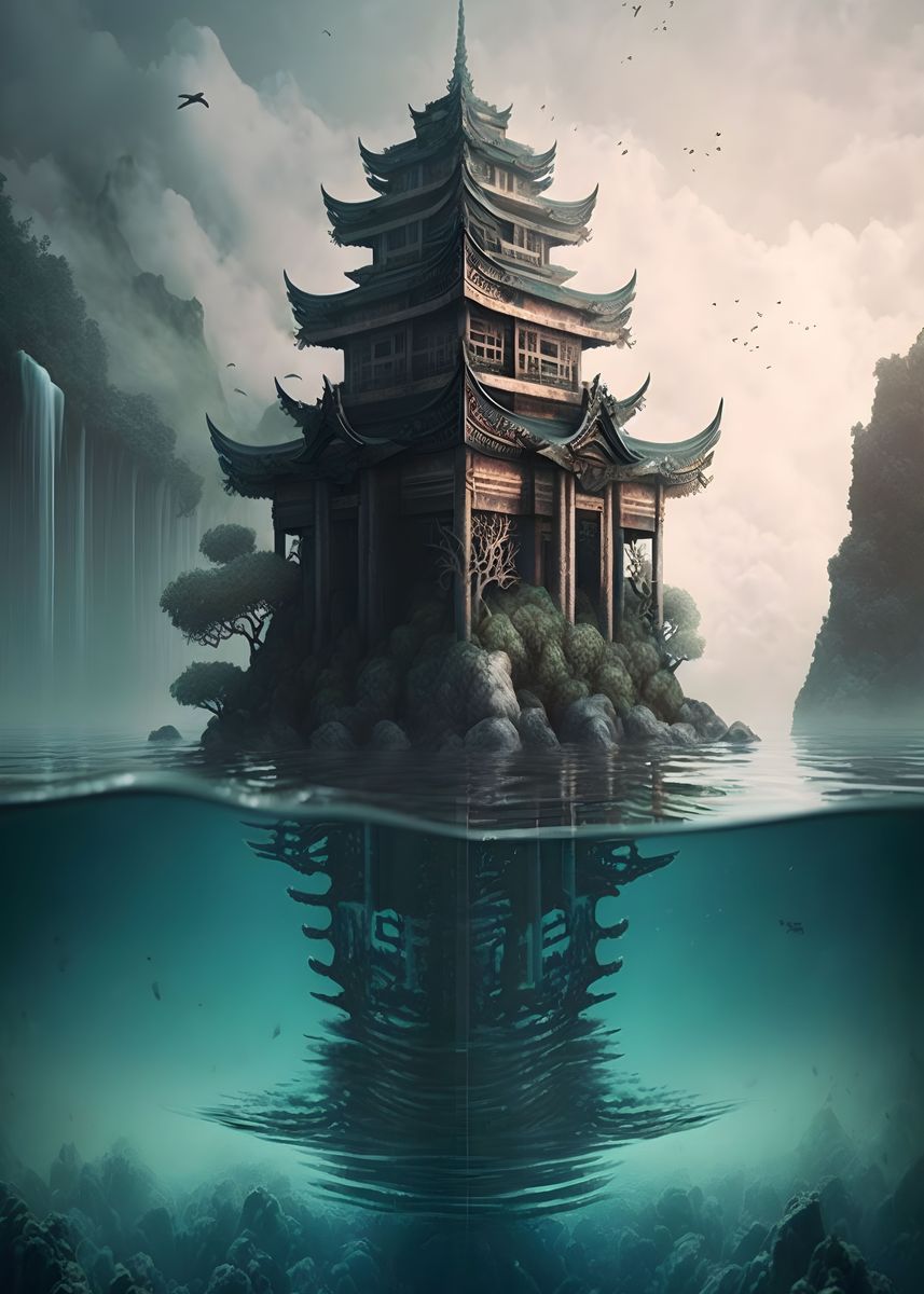 'Temple ' Poster, picture, metal print, paint by Marcelo Vieira | Displate