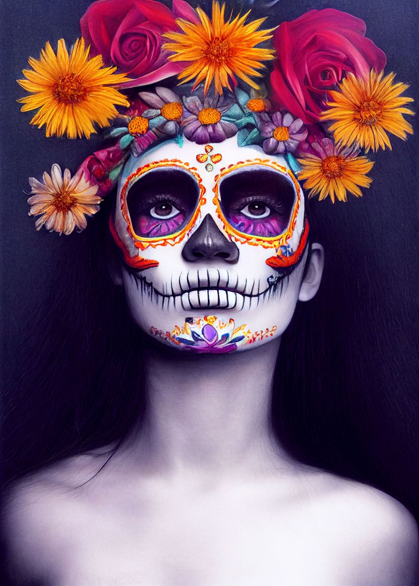 '30 Sugar Scull' Poster, picture, metal print, paint by Ralph ...