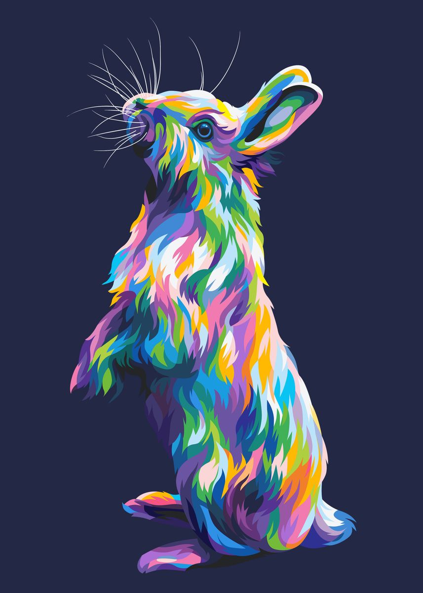 'Bunny' Poster, picture, metal print, paint by ISA TERESA | Displate