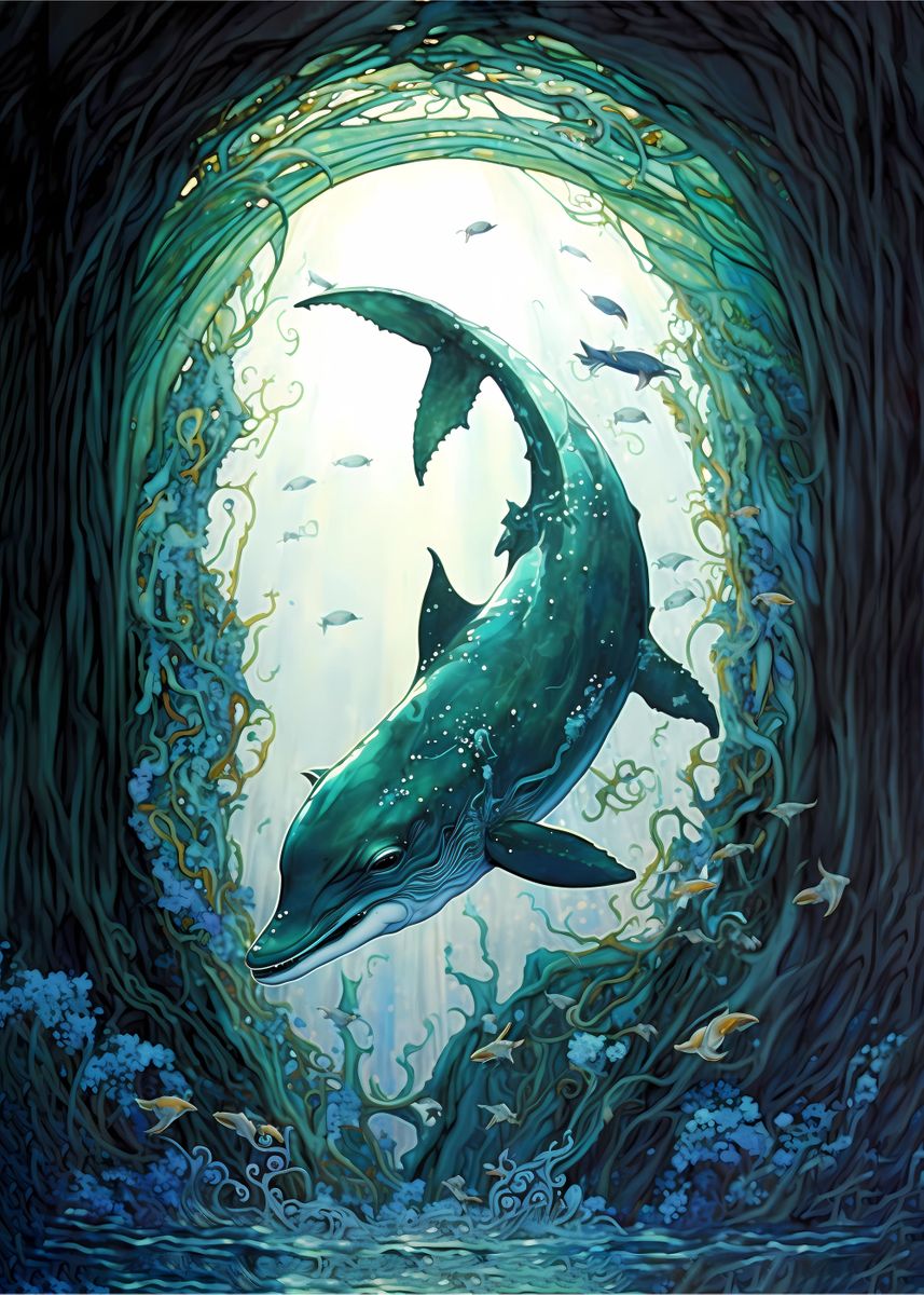 'Dolphin Unreal' Poster, picture, metal print, paint by Antonette ...