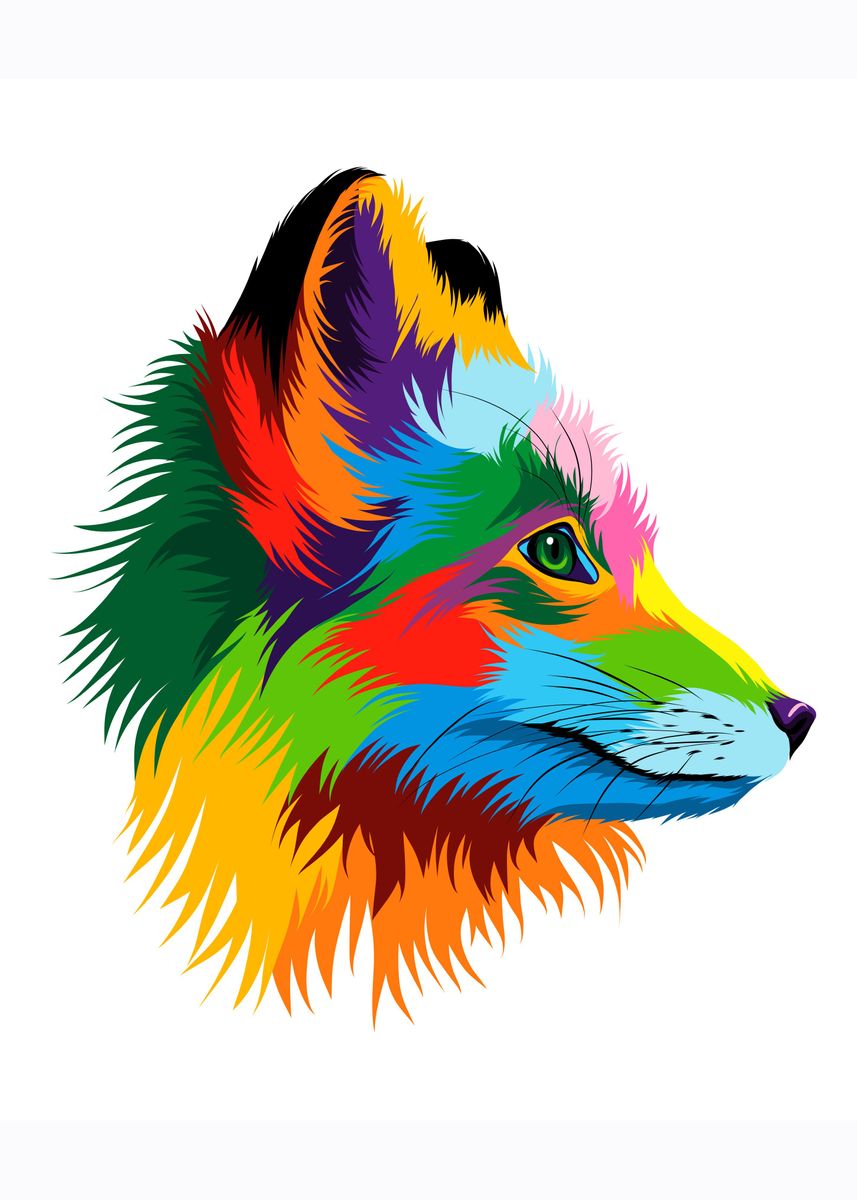 'Fox head portrait' Poster by Le Duc Hiep | Displate