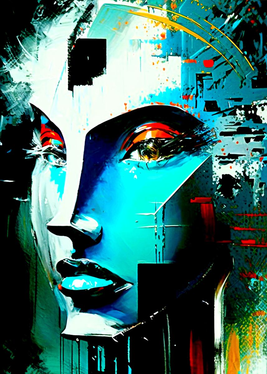 'Abstract Face' Poster, picture, metal print, paint by dnland thane ...