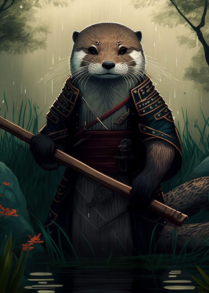 'Pirate otter' Poster, picture, metal print, paint by Anime Poster ...